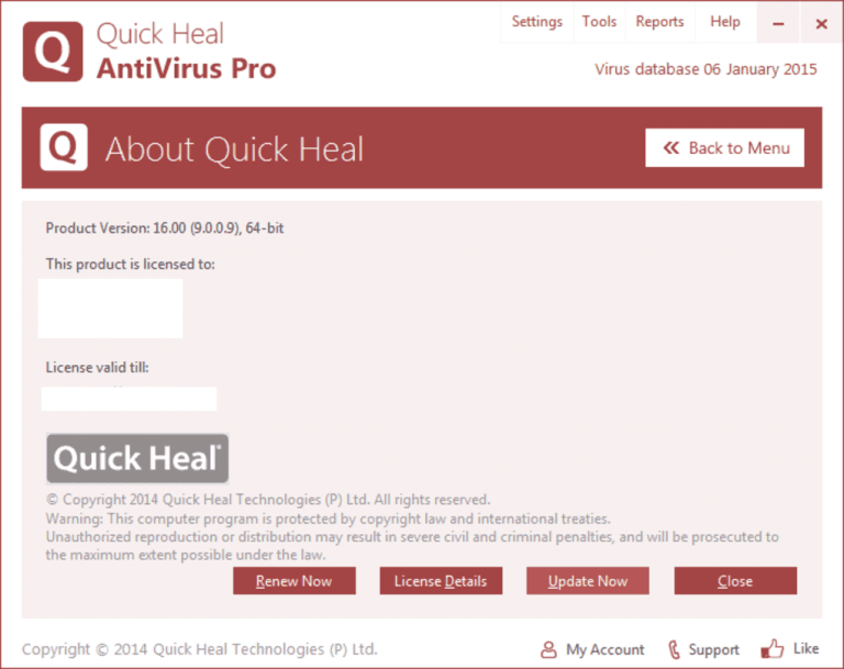 Buy Quick heal Antivirus Pro License key